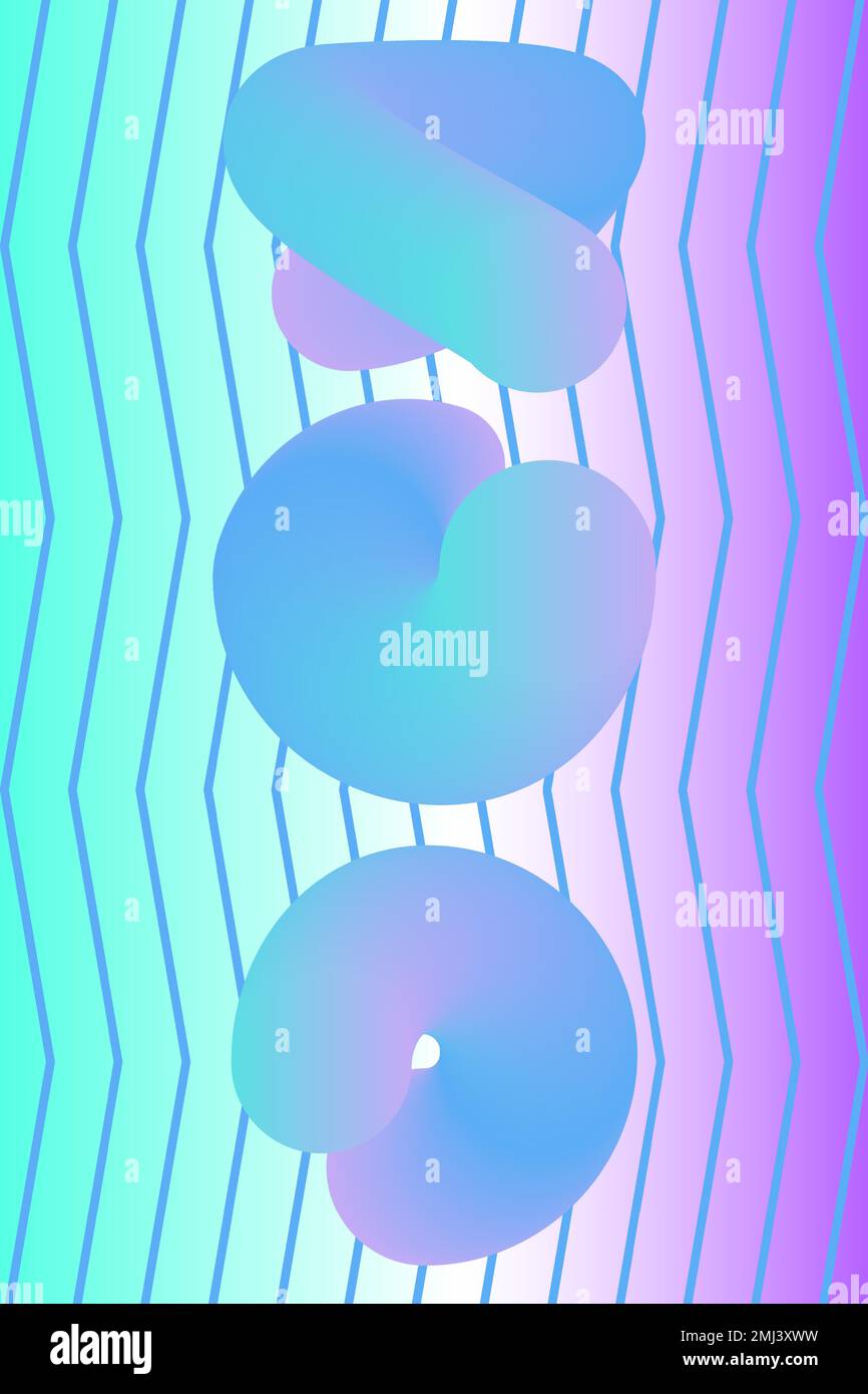 Abstract background with volumetric objects and lines. Vector drawing ...