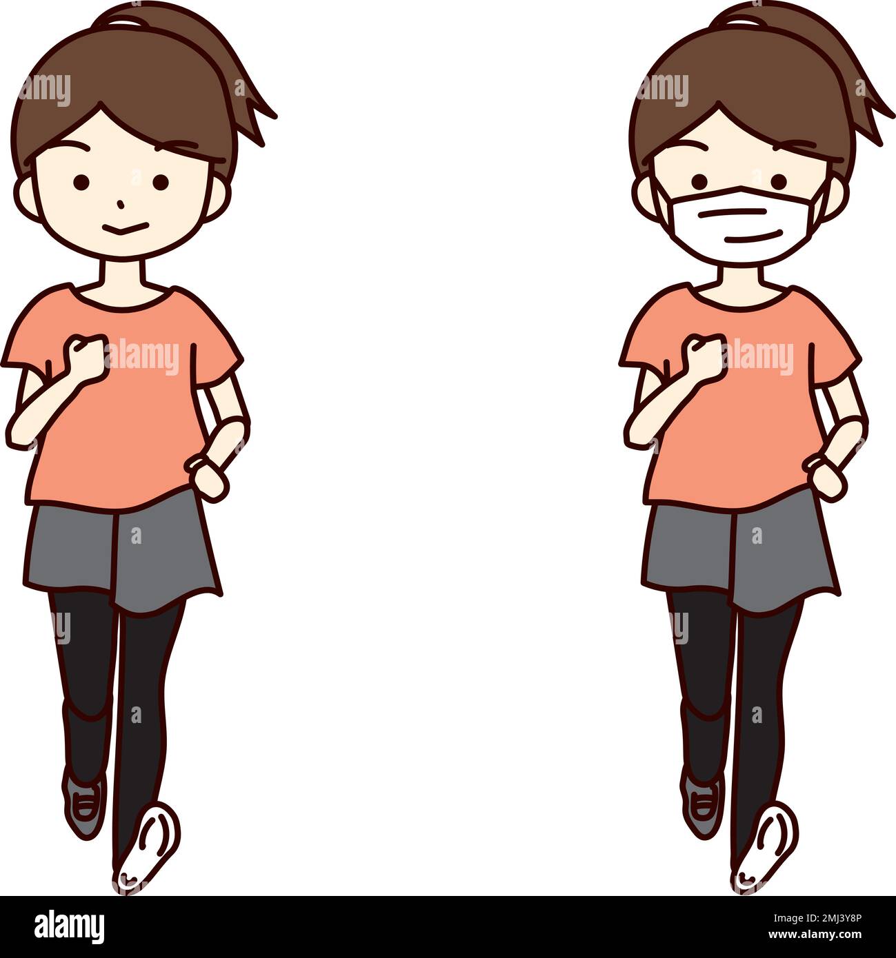 Cartoon woman running Cut Out Stock Images & Pictures - Alamy