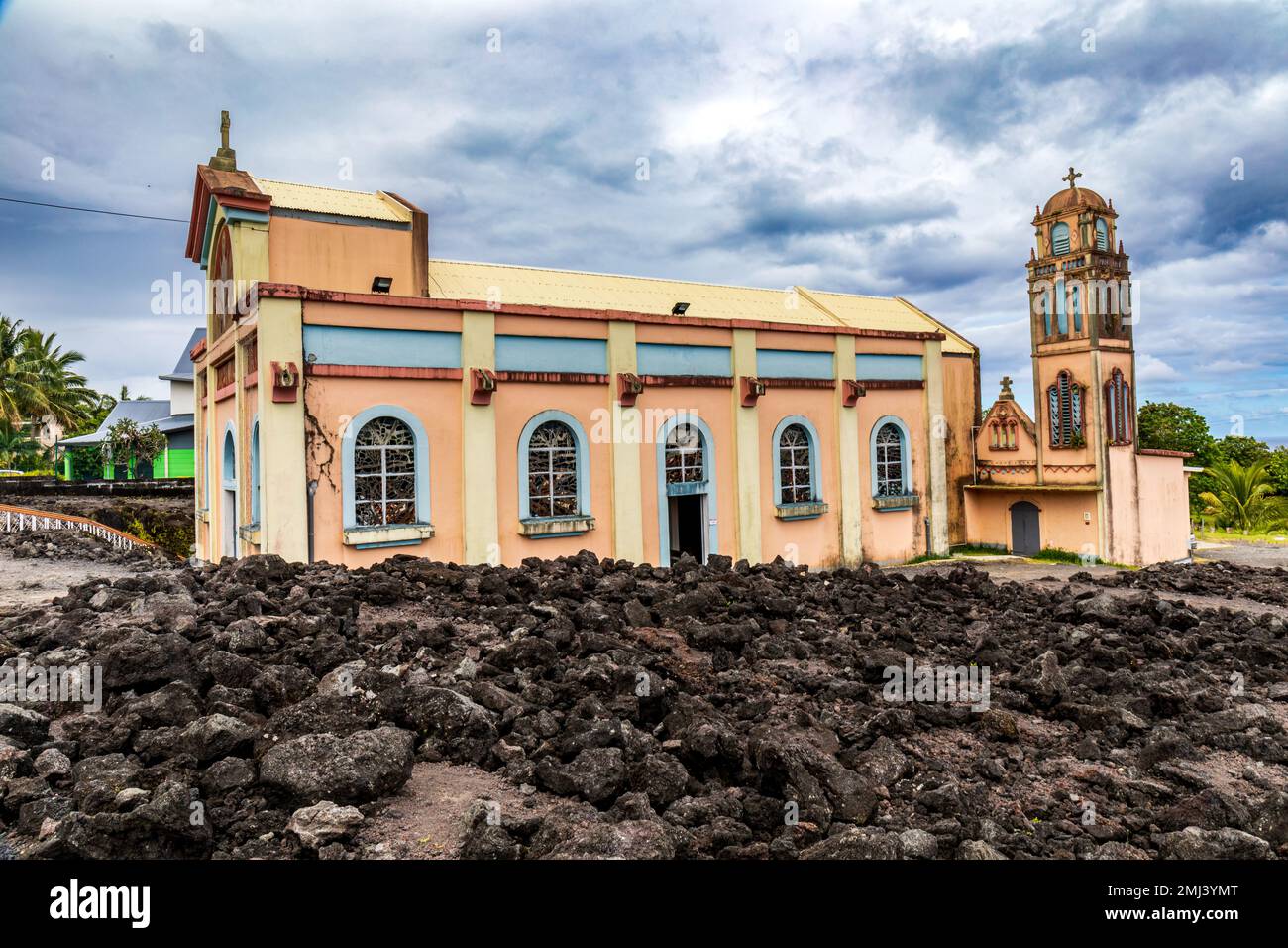 Sainte-Rose, Reunion Island - Notre-Dame des Laves church Stock Photo ...