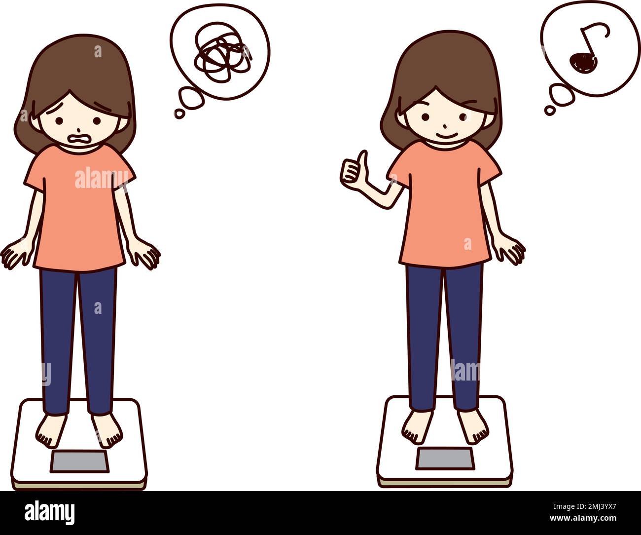 Woman riding on a scale Stock Vector Image & Art - Alamy