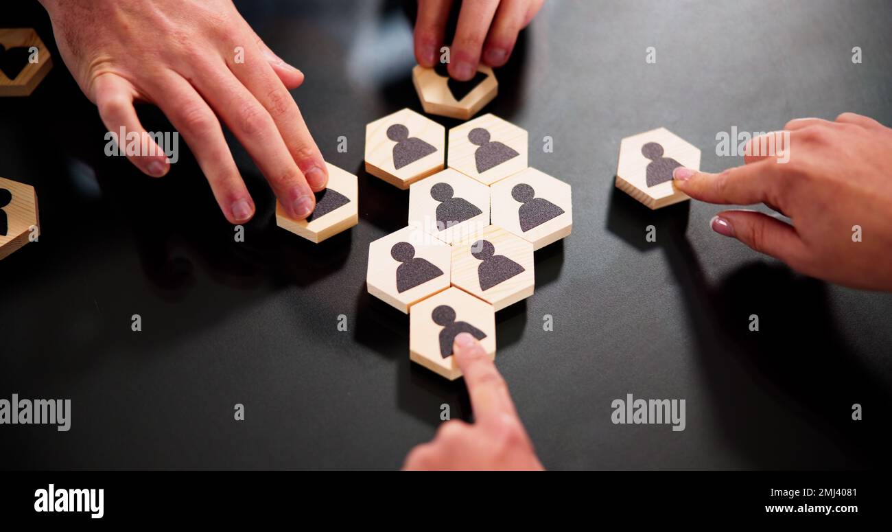 Leaders Connecting Blocks. HR Leadership Recruiting Concept Stock Photo ...