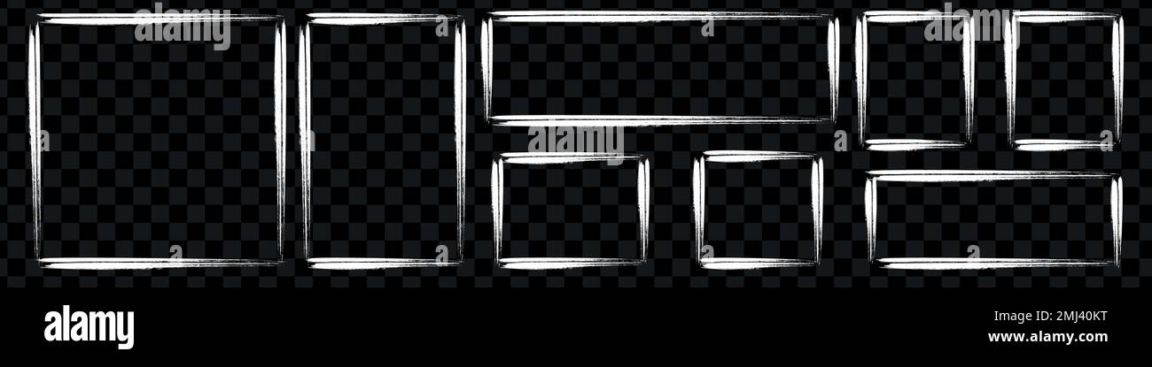 Rectangle Frame Line Square Shape Outline On Hand Draw Style Vector
