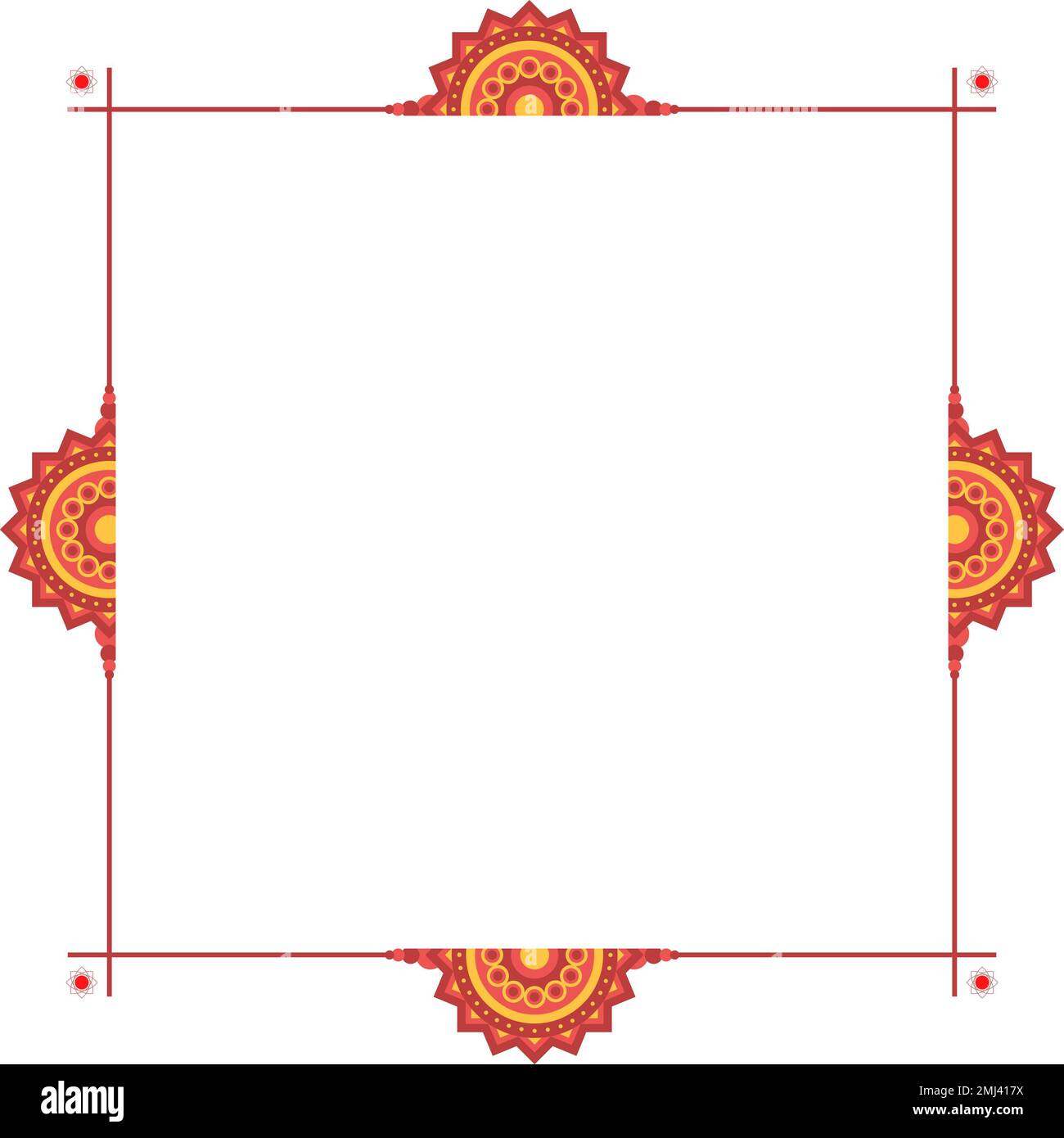 Simple and floral frame and square border Stock Photo - Alamy
