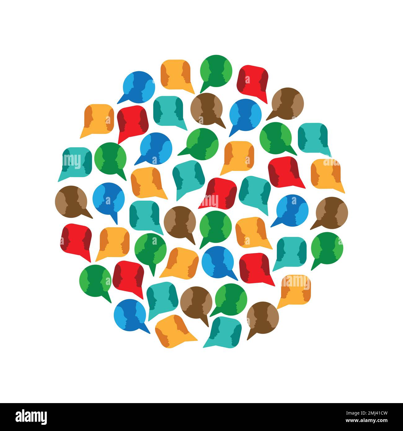 Silhouette group business people bubbles hi-res stock photography and ...