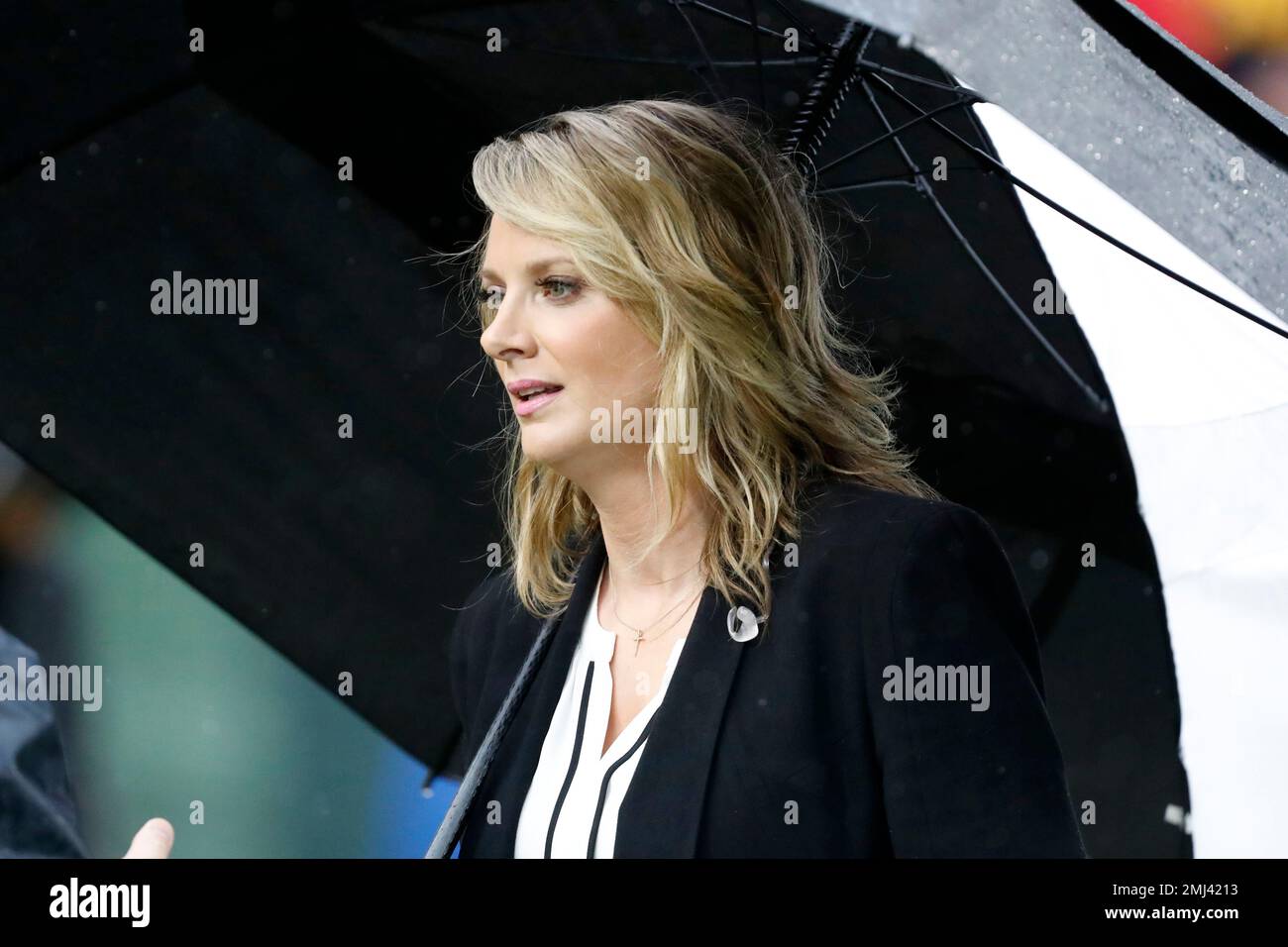 NFL Network sideline reporter Stacey Dales is seen before the start of ...