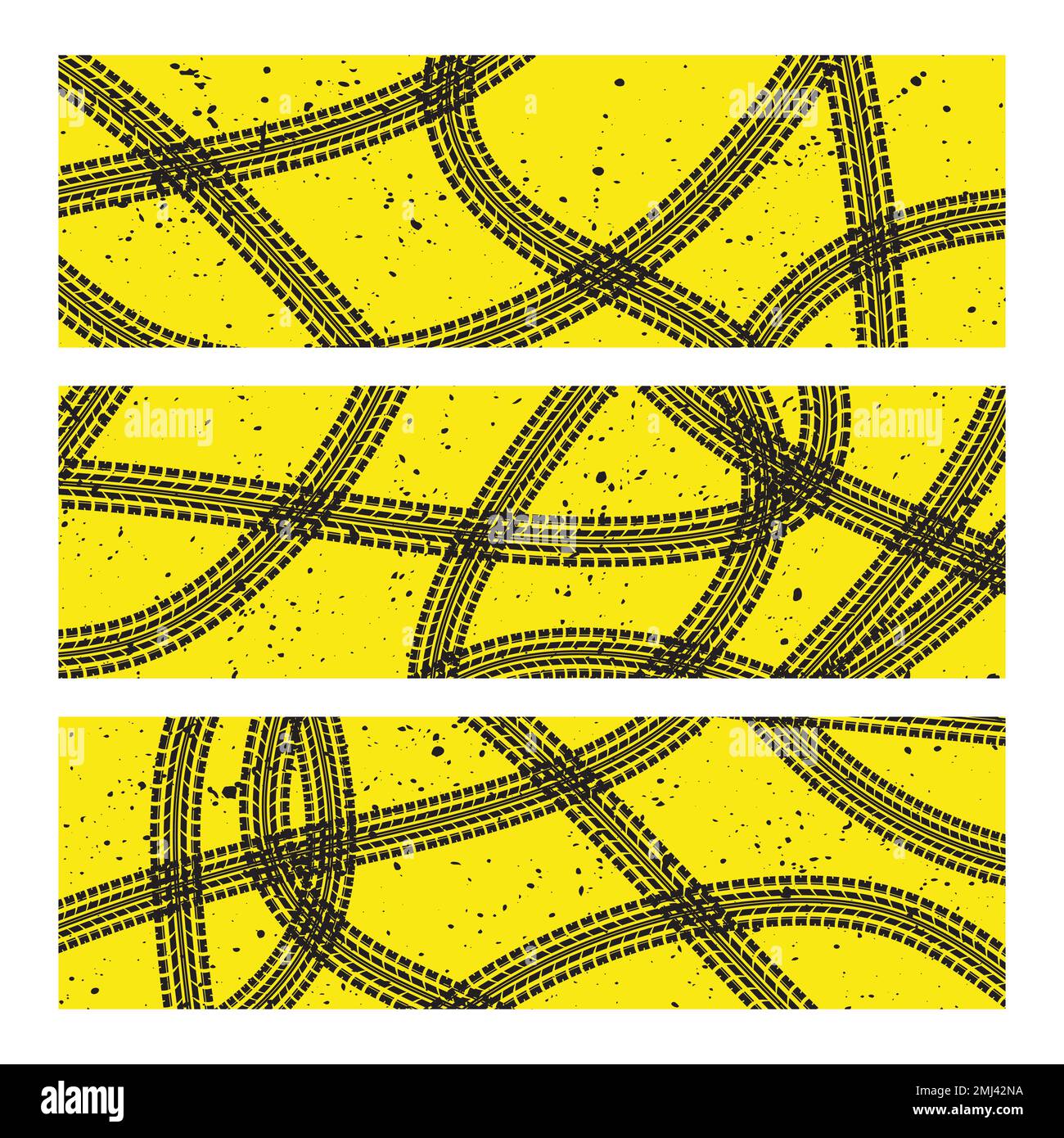 Tire track banners yellow set Stock Vector Image & Art - Alamy