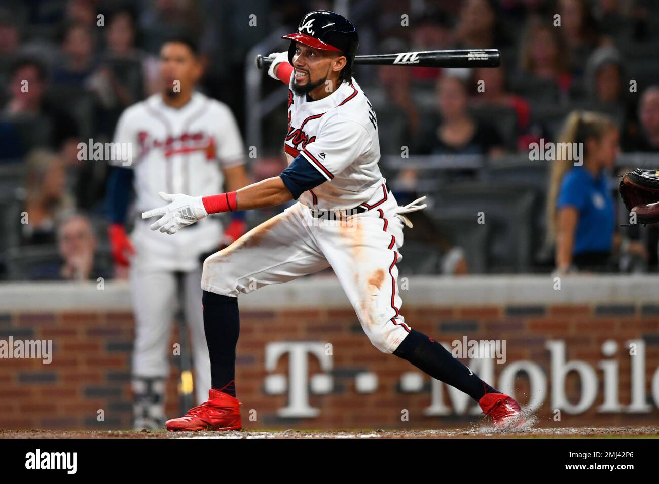 Atlanta Braves' Billy Hamilton bats against the San Francisco Giants ...