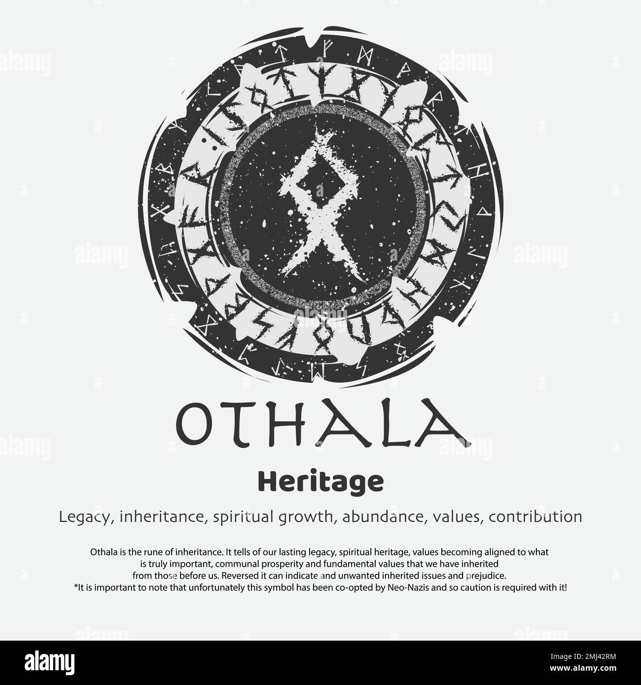 Viking Othala Rune Dark Circle Shield Stock Vector Image Art Alamy