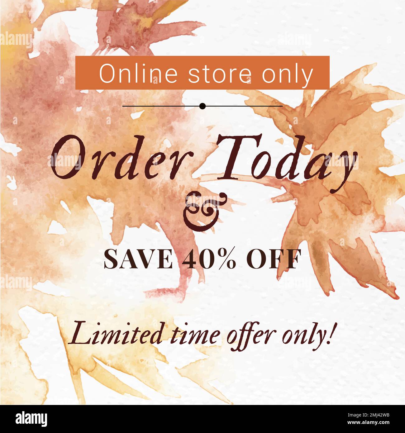Aesthetic autumn sale template vector with order today text social ...