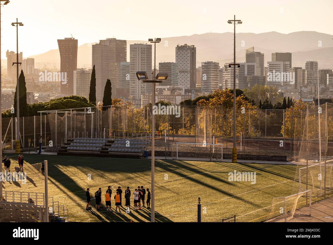 Modern office towers and hotels in the city of LÂ´Hospitalet de ...