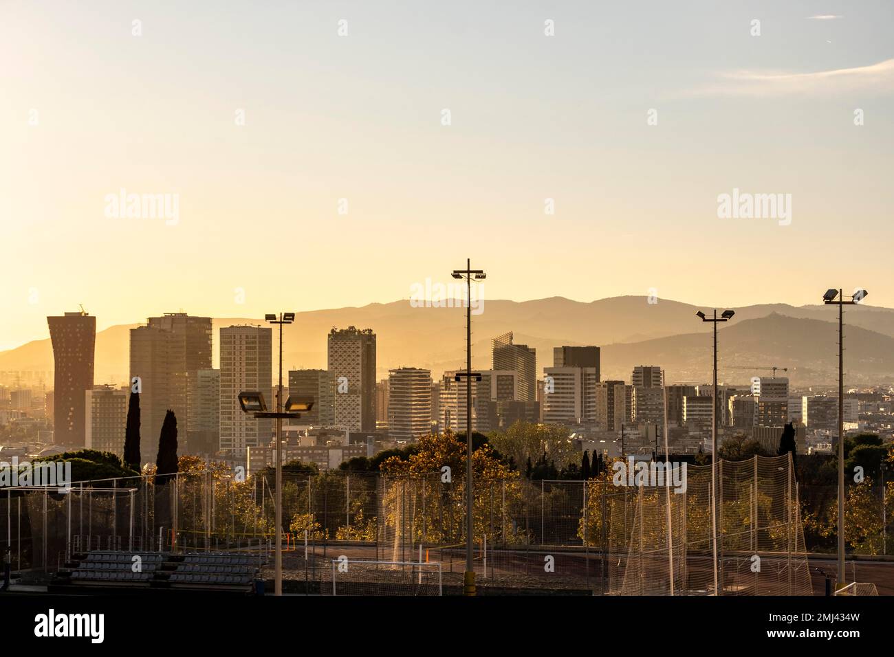 Modern office towers and hotels in the city of LÂ´Hospitalet de ...