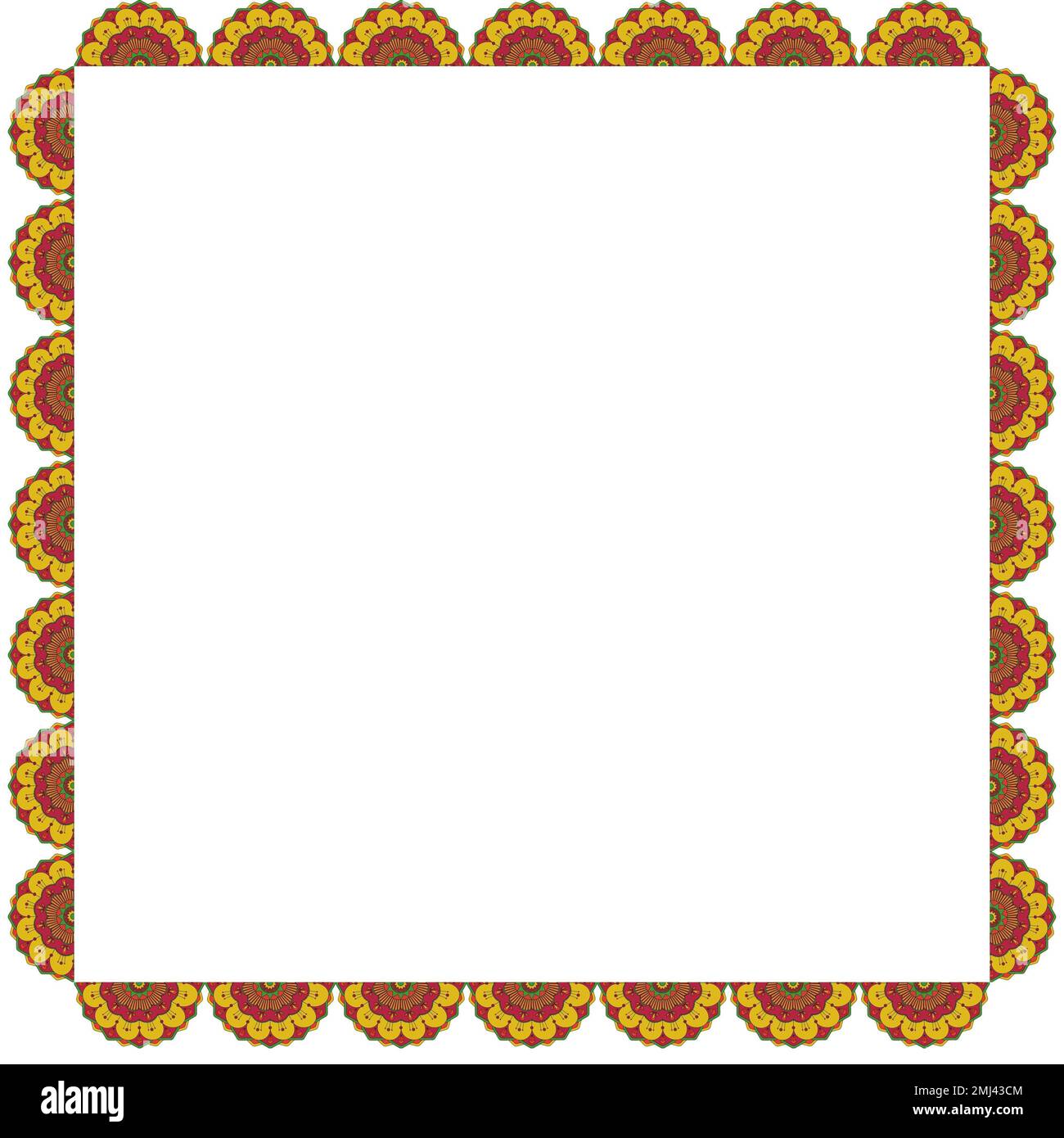 Simple and floral frame and square border Stock Photo - Alamy