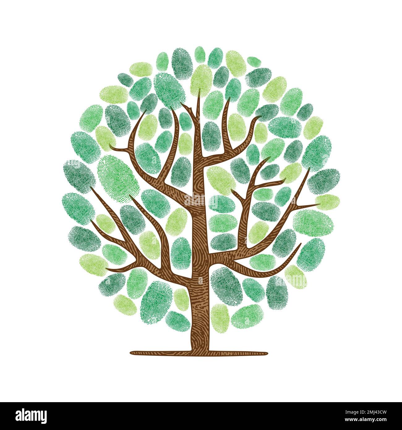 Abstarct fingerprints tree silhouettes circle Stock Vector Image & Art ...