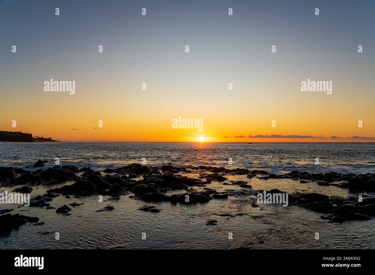 Saint-Gilles, Reunion Island - Sunset at Boucan-Canot Stock Photo - Alamy