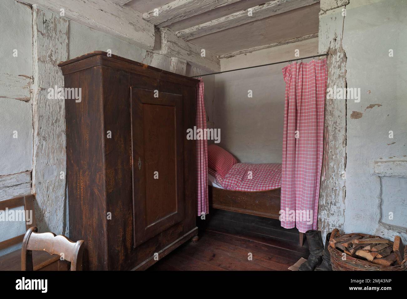 Sleeping chamber in a poorhouse after 1860, Franconian Open Air Museum ...