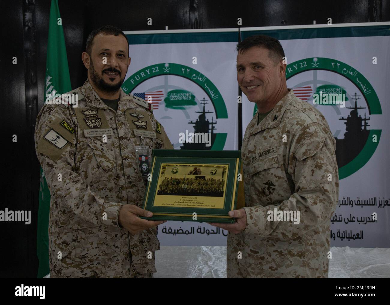 U.S. Marine Corps Col. Matt Hakola, right, Native Fury 22 Combined ...