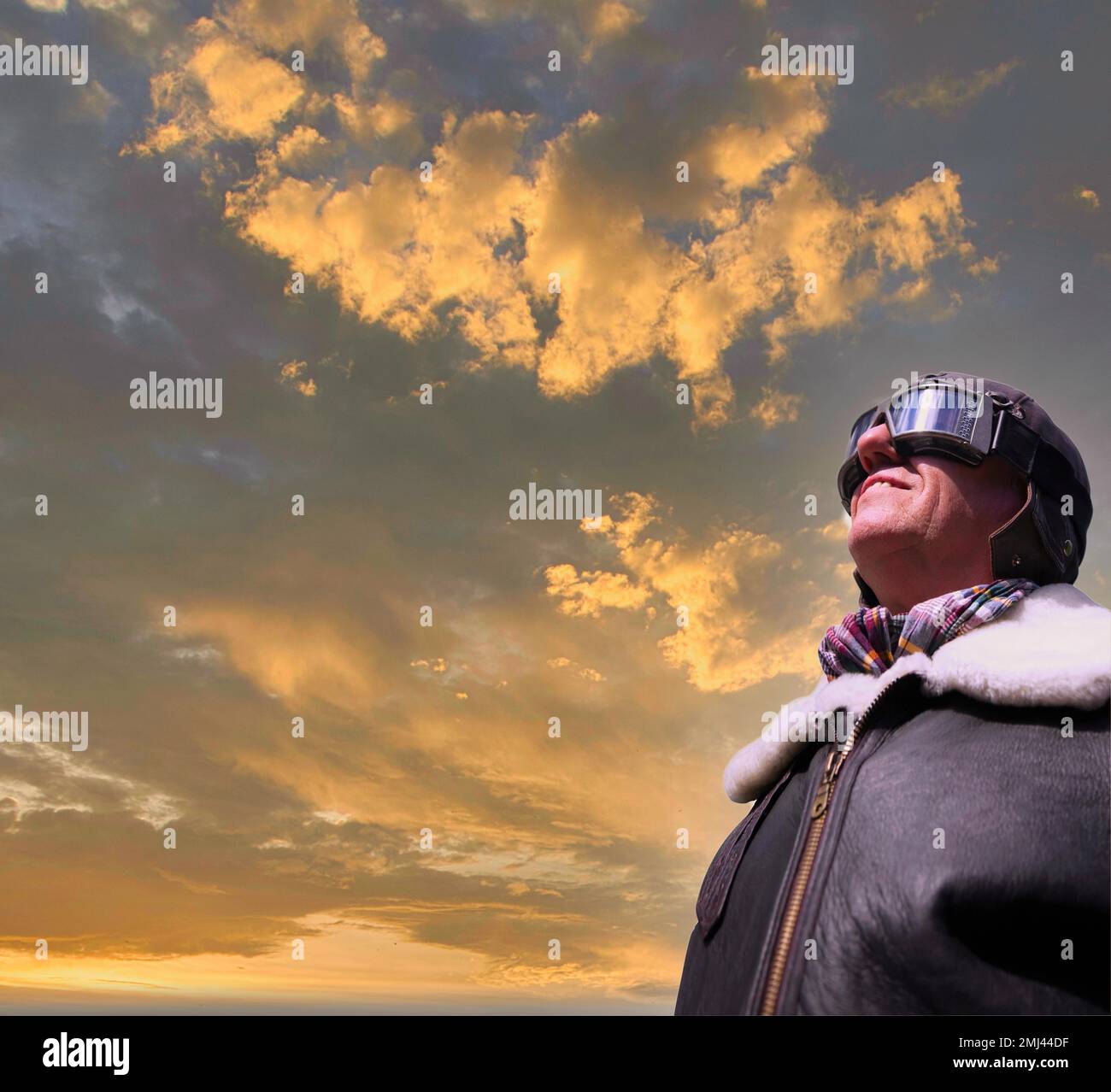 Pilot observes the flight manoeuvre Stock Photo - Alamy