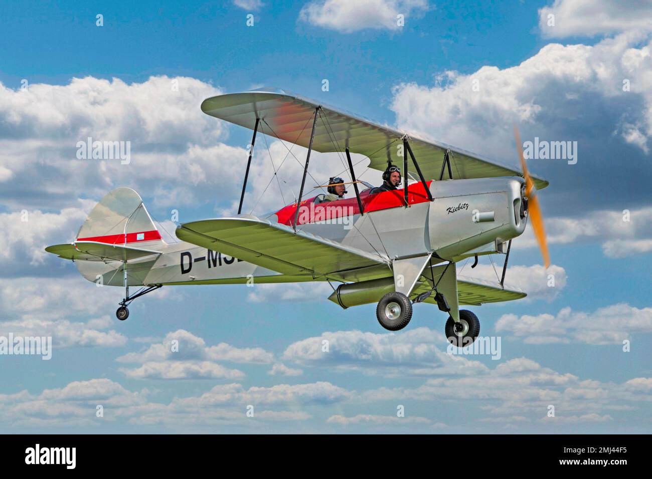 Biplane at flying altitude Stock Photo - Alamy