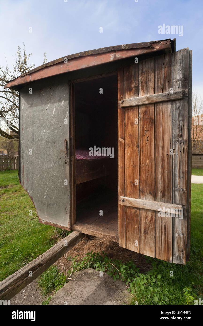 Old shepherds cart, Franconian Open Air Museum Bad Windsheim, Middle ...