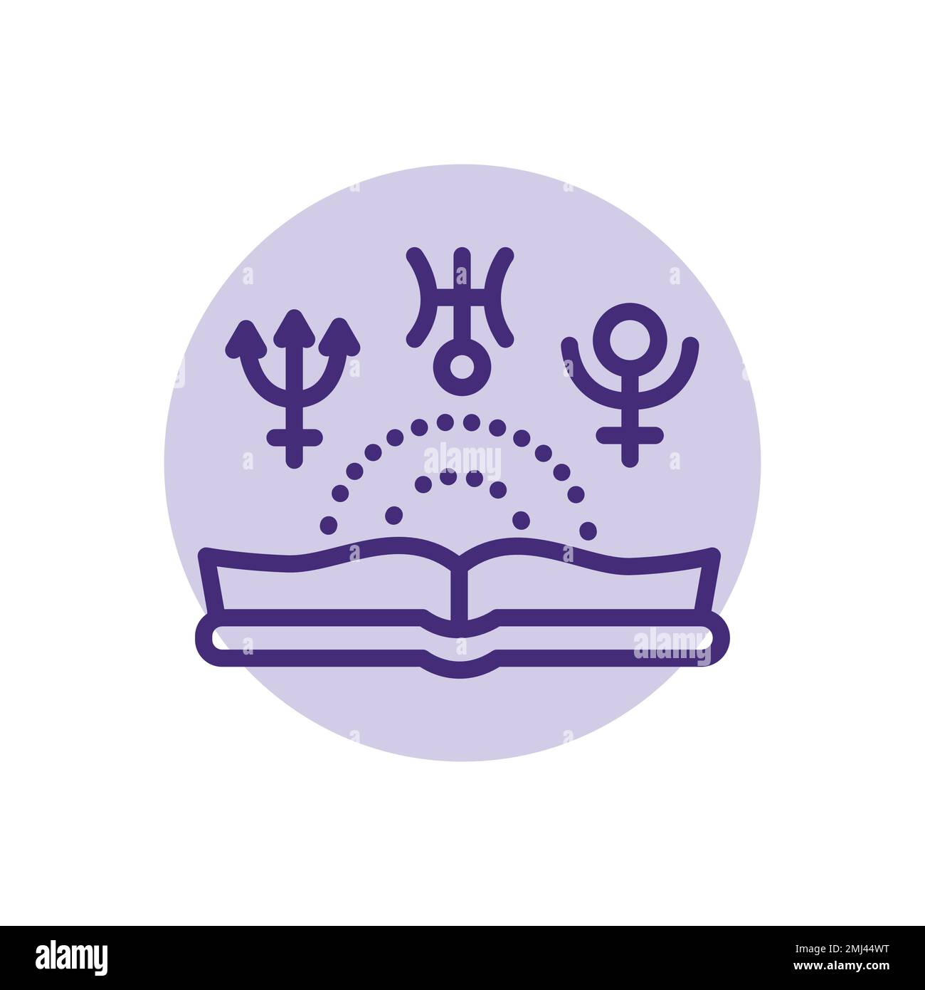 Mystical knowledge color line icon. Isolated vector element. Outline ...