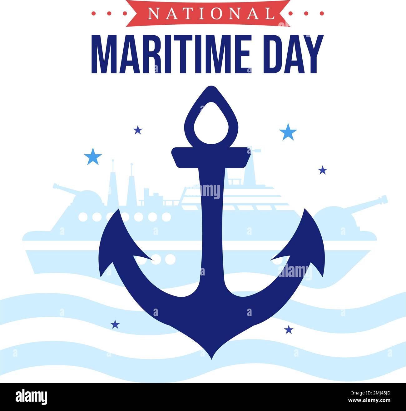 World Maritime Day Illustration with Sea and Ship for Web Banner or ...
