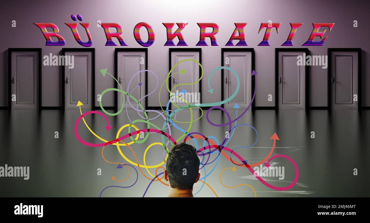 Symbol photo, digitisation of administration, tangled paths, outdated ...