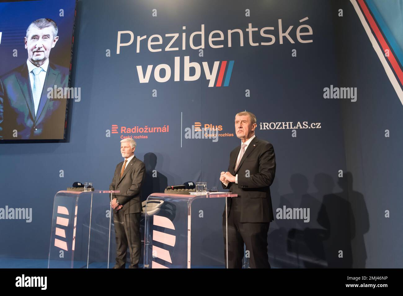 Prague, Czech Republic. 27th Jan, 2023. Presidential candidates Petr ...