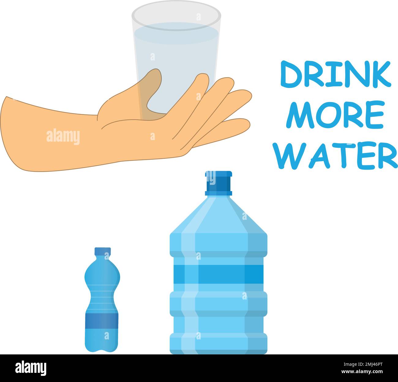 Gallon and bottle of water with a hand holding a glass of water and the ...