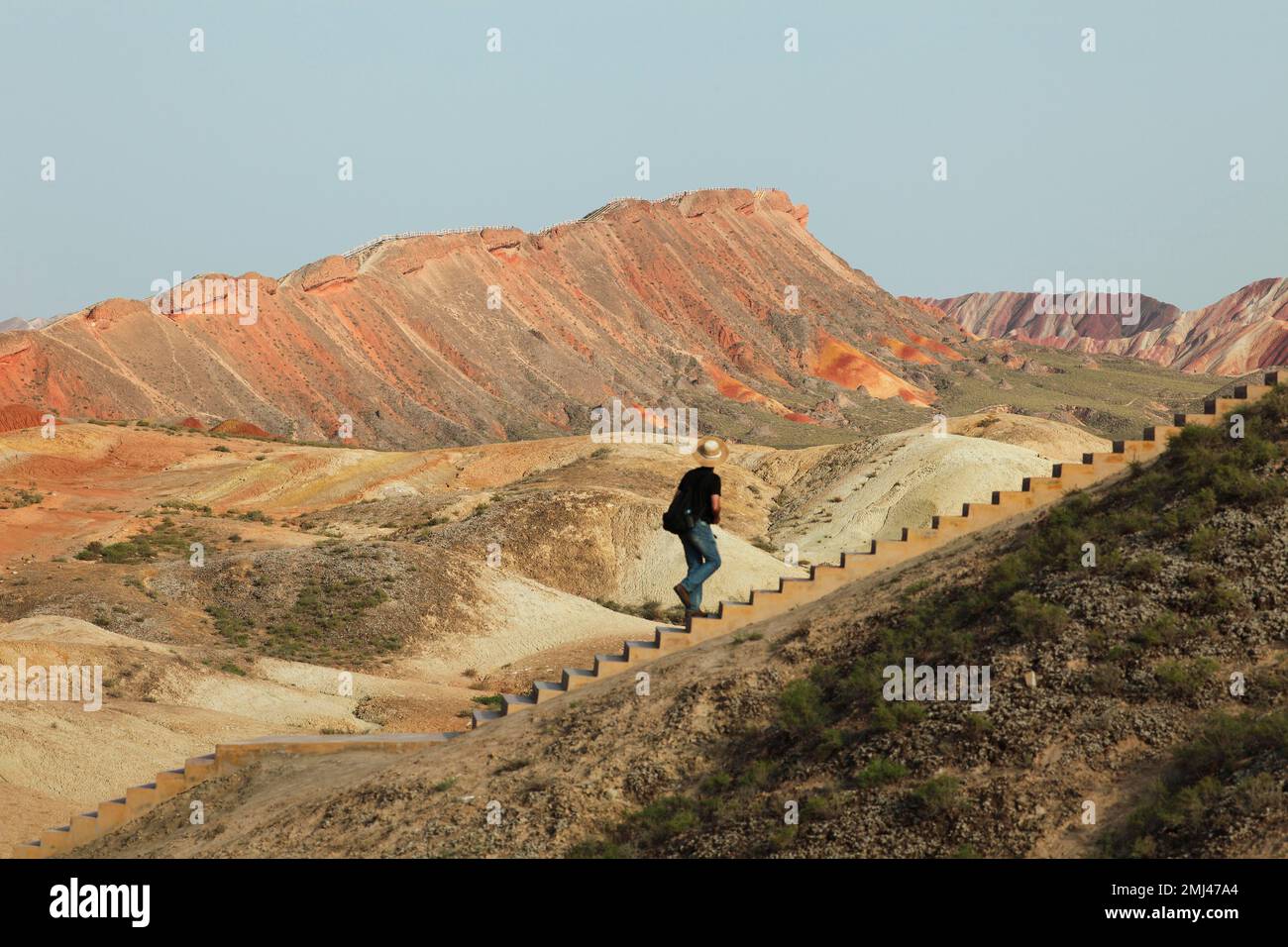 Red Mountains in Danxia Geopark or Red Cloud Park, Zhangye, Gansu ...