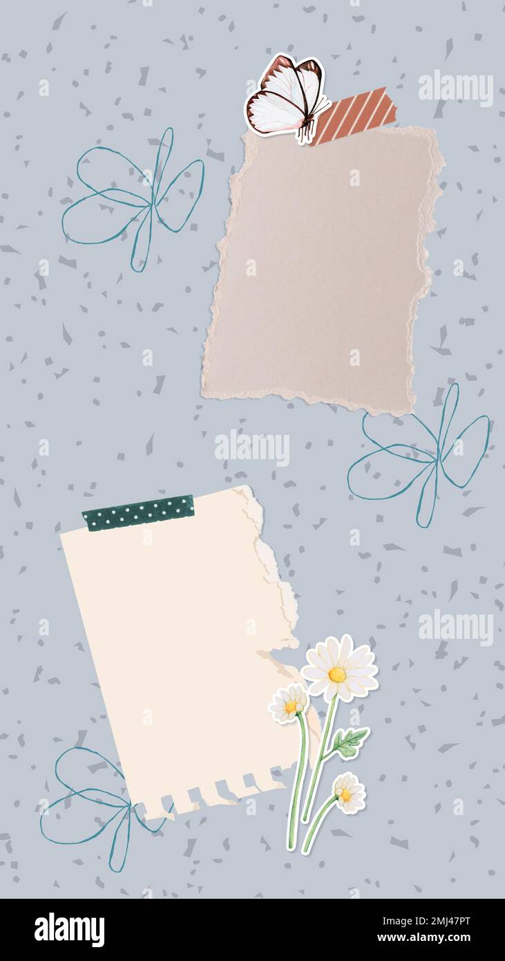 Aesthetic Paper Notes Background Wallpaper Vector Stock Vector Image