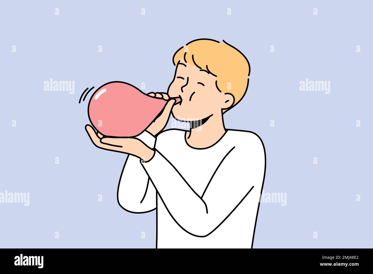 Small boy child blowing balloon. Happy kid have fun prepare for party ... Small boy child blowing balloon. Happy kid have fun prepare for party ...