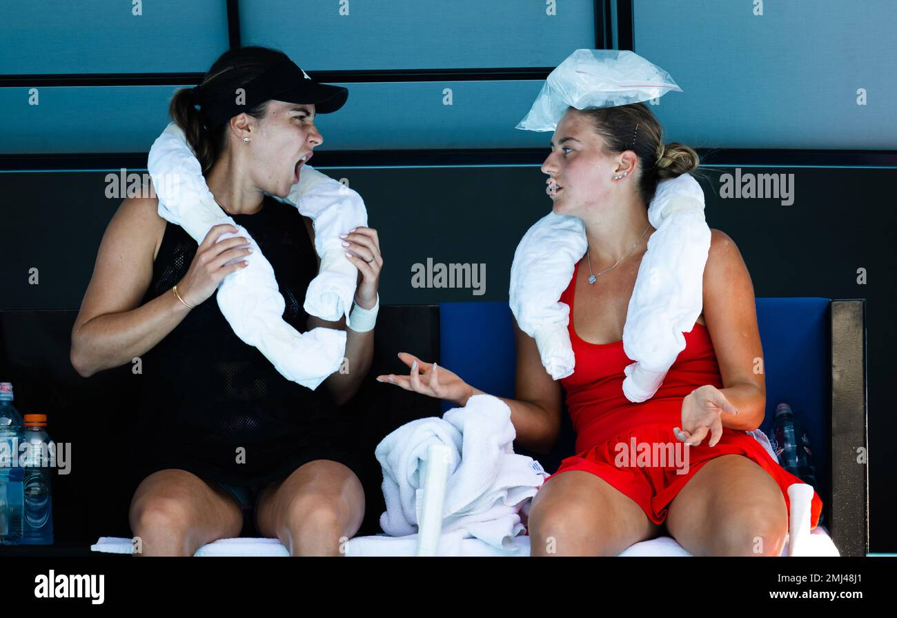 Elena Gabriela Ruse of Romania & Marta Kostyuk of Ukraine in action ...