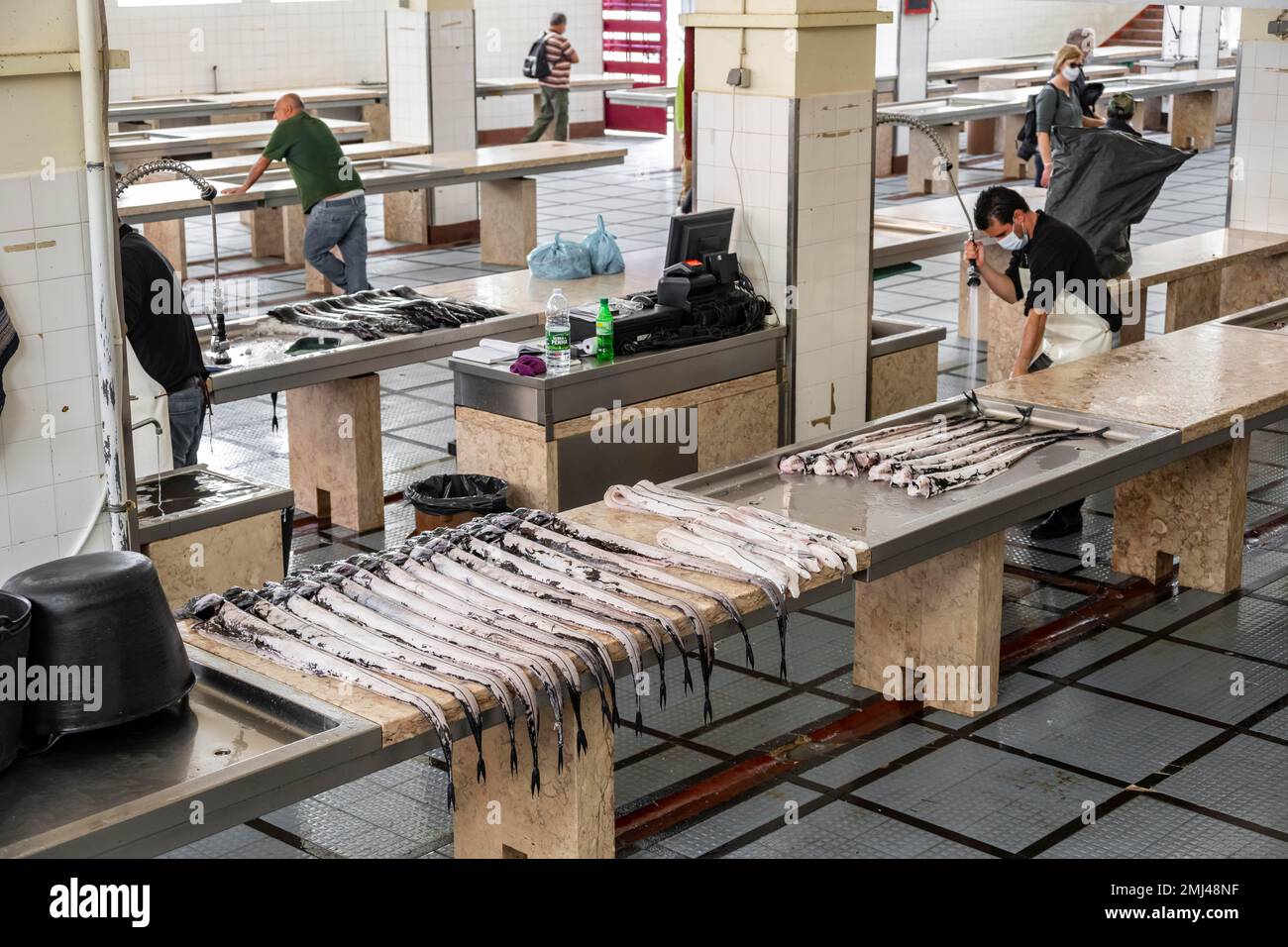 Fish market at the Mercado dos Lavradores, Funchal, Madeira, Portugal ...