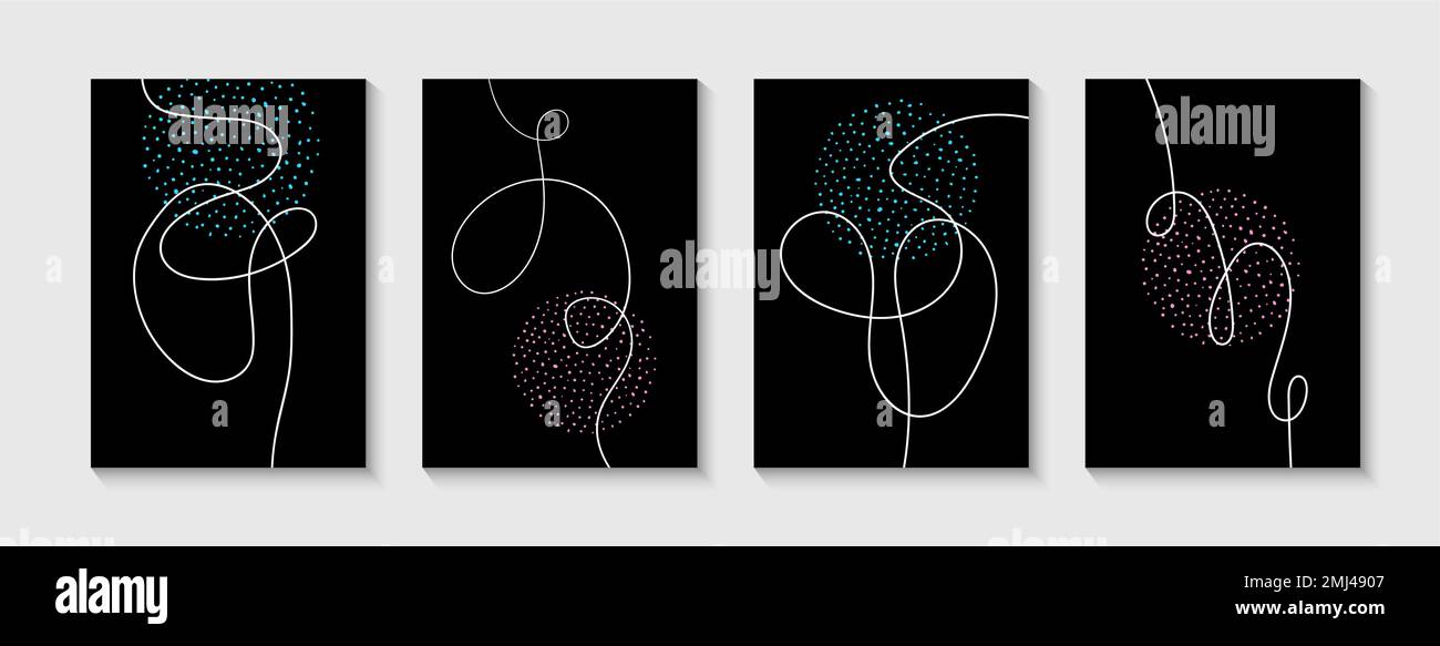 One line minimalist posters, wall art, covers. Creative abstract ...