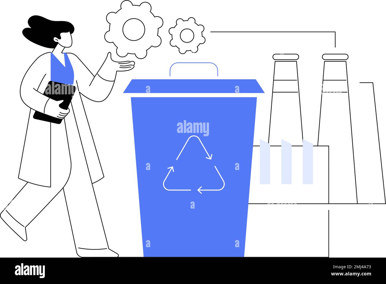 Mechanical recycling abstract concept vector illustration Stock Vector ...