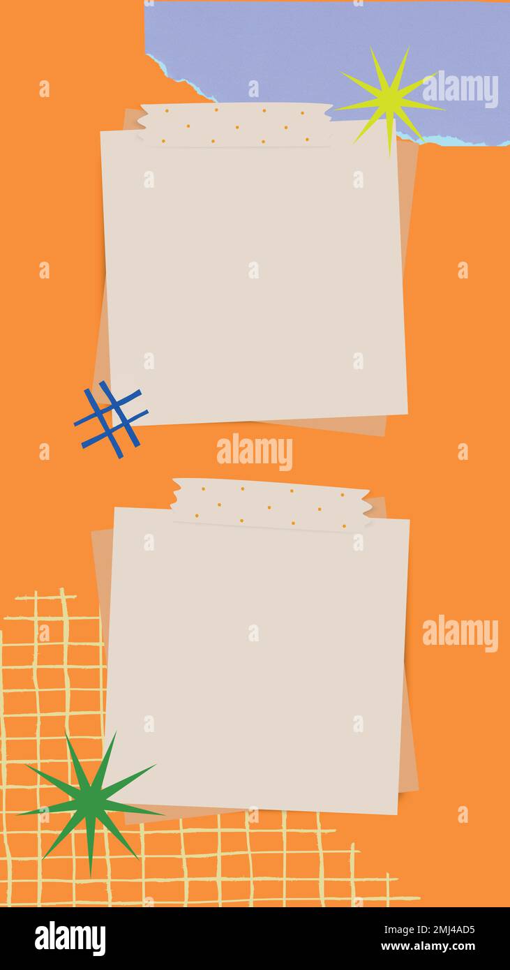 Aesthetic paper notes background wallpaper vector Stock Vector Image ...