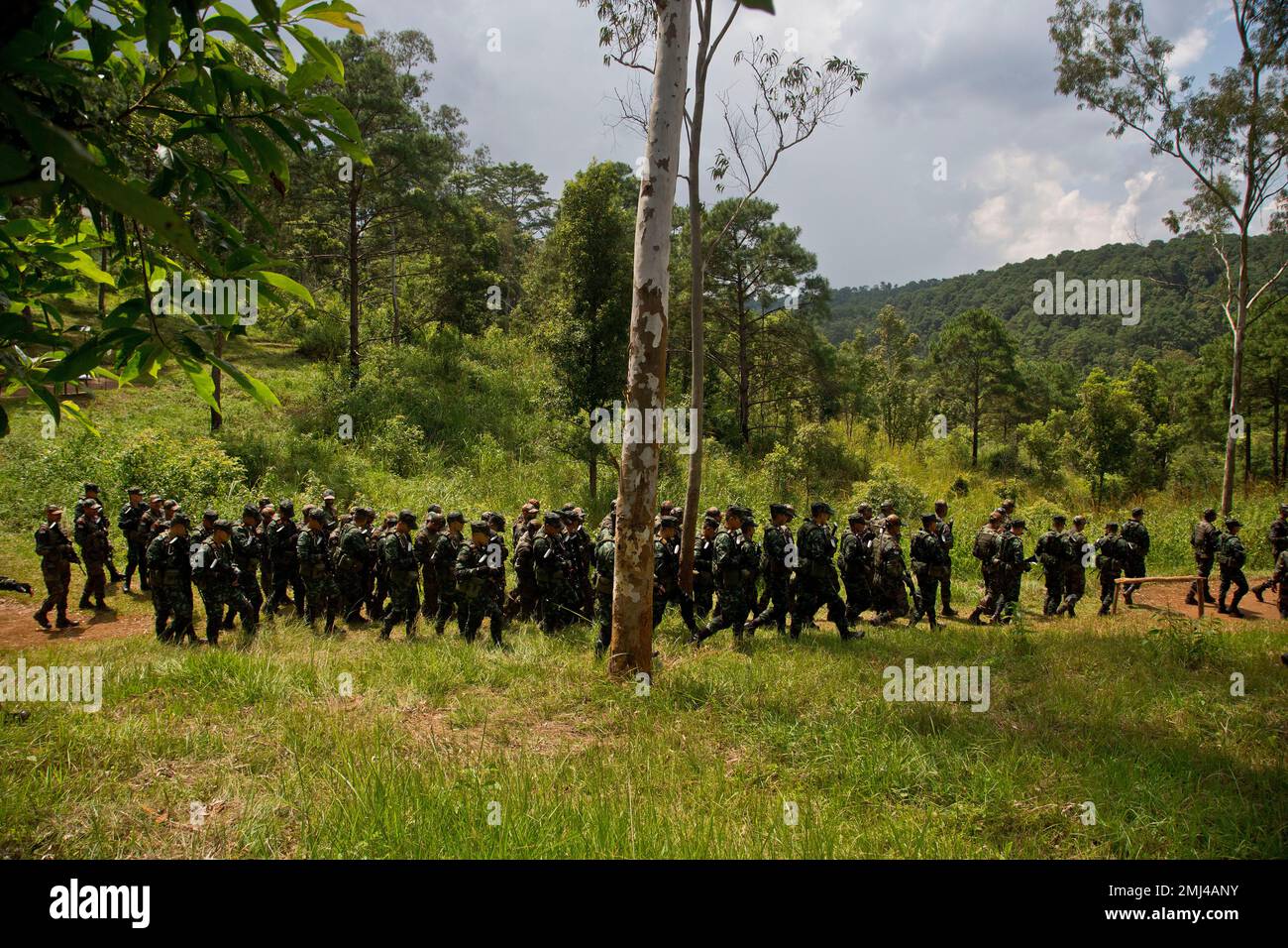 Soldiers participate in a joint Royal Thailand Army and Indian army ...