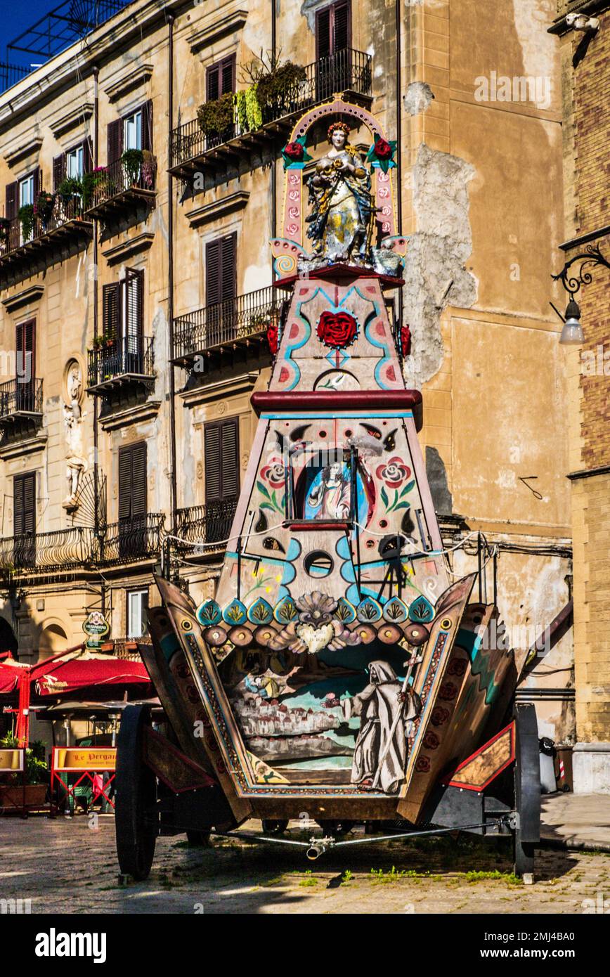 Floats for Christian parade, Palermo, Sicily, Palermo, Sicily, Italy ...