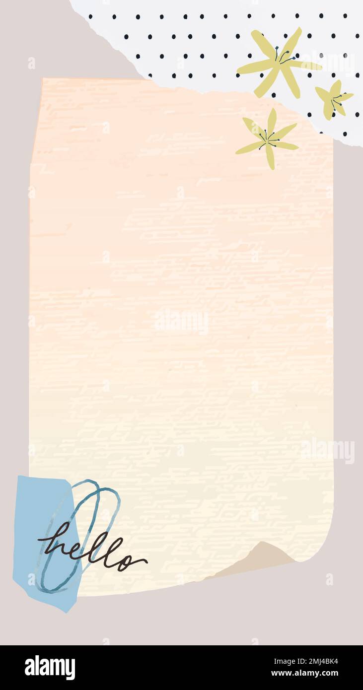Aesthetic paper note background wallpaper vector Stock Vector Image ...