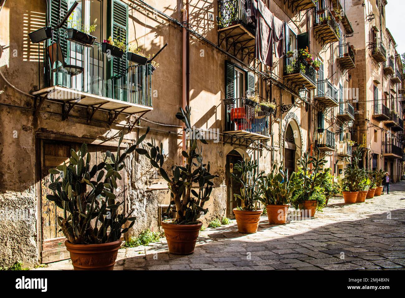 Old Town Street, Palermo, Sicily, Palermo, Sicily, Italy Stock Photo ...