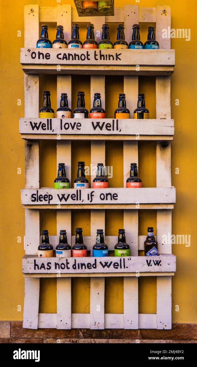 Pub Decoration, Palermo, Sicily, Palermo, Sicily, Italy Stock Photo - Alamy