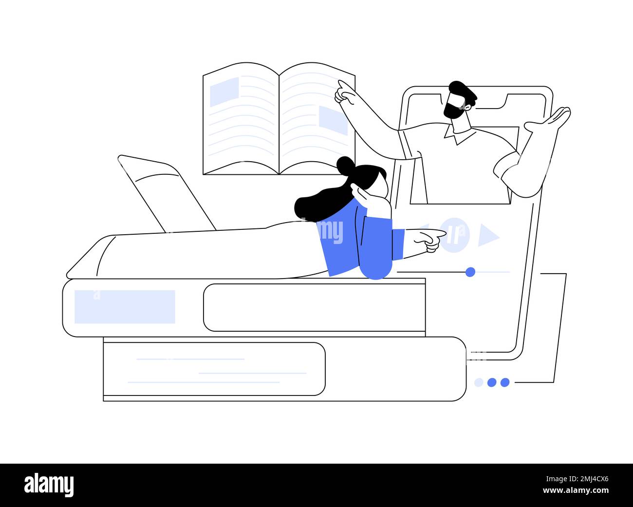 Listen to audiobooks abstract concept vector illustration Stock Vector ...