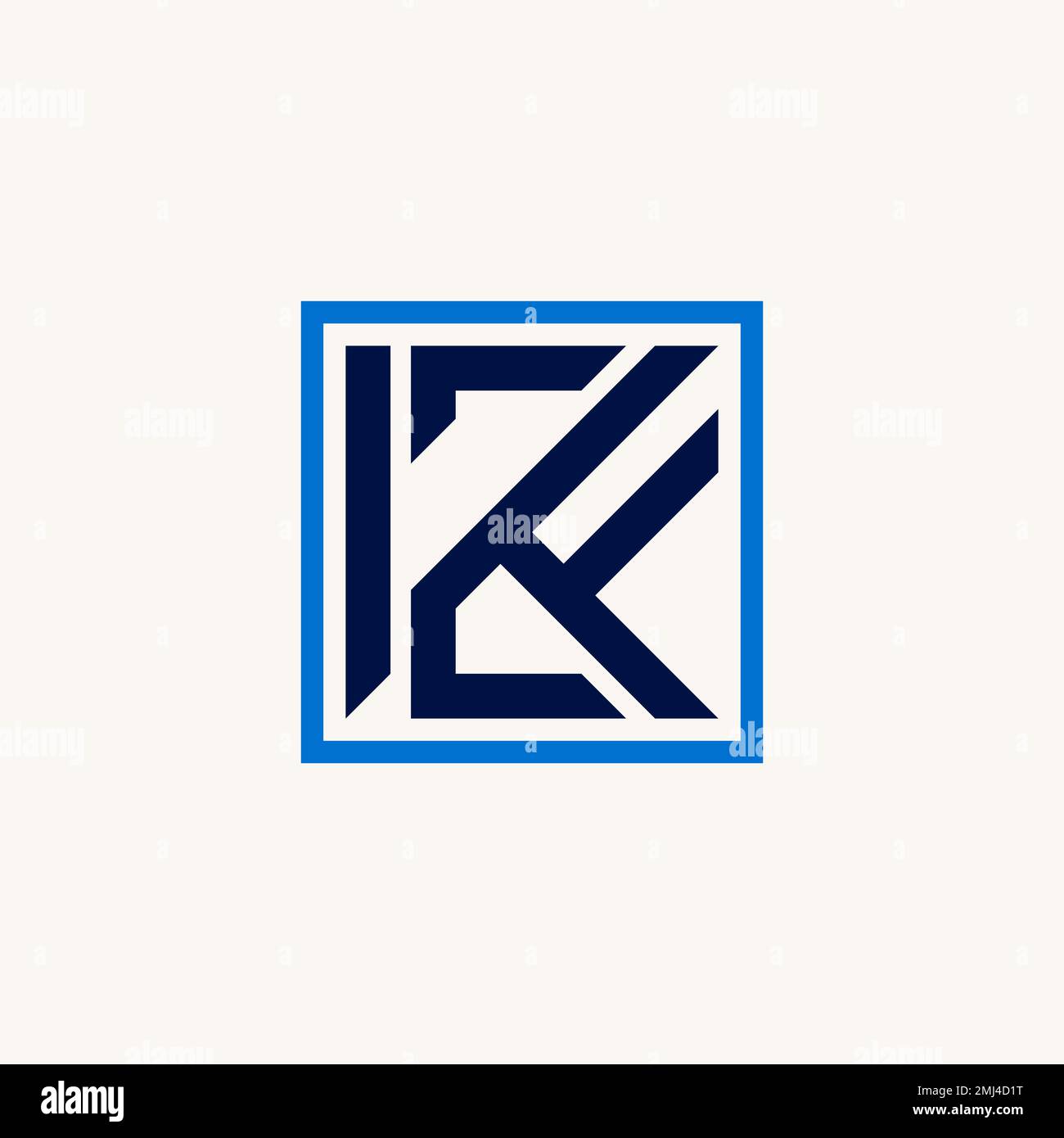 Simple And Unique Letter Or Word K2f Font In Cut Square Line Image Graphic Icon Logo Design