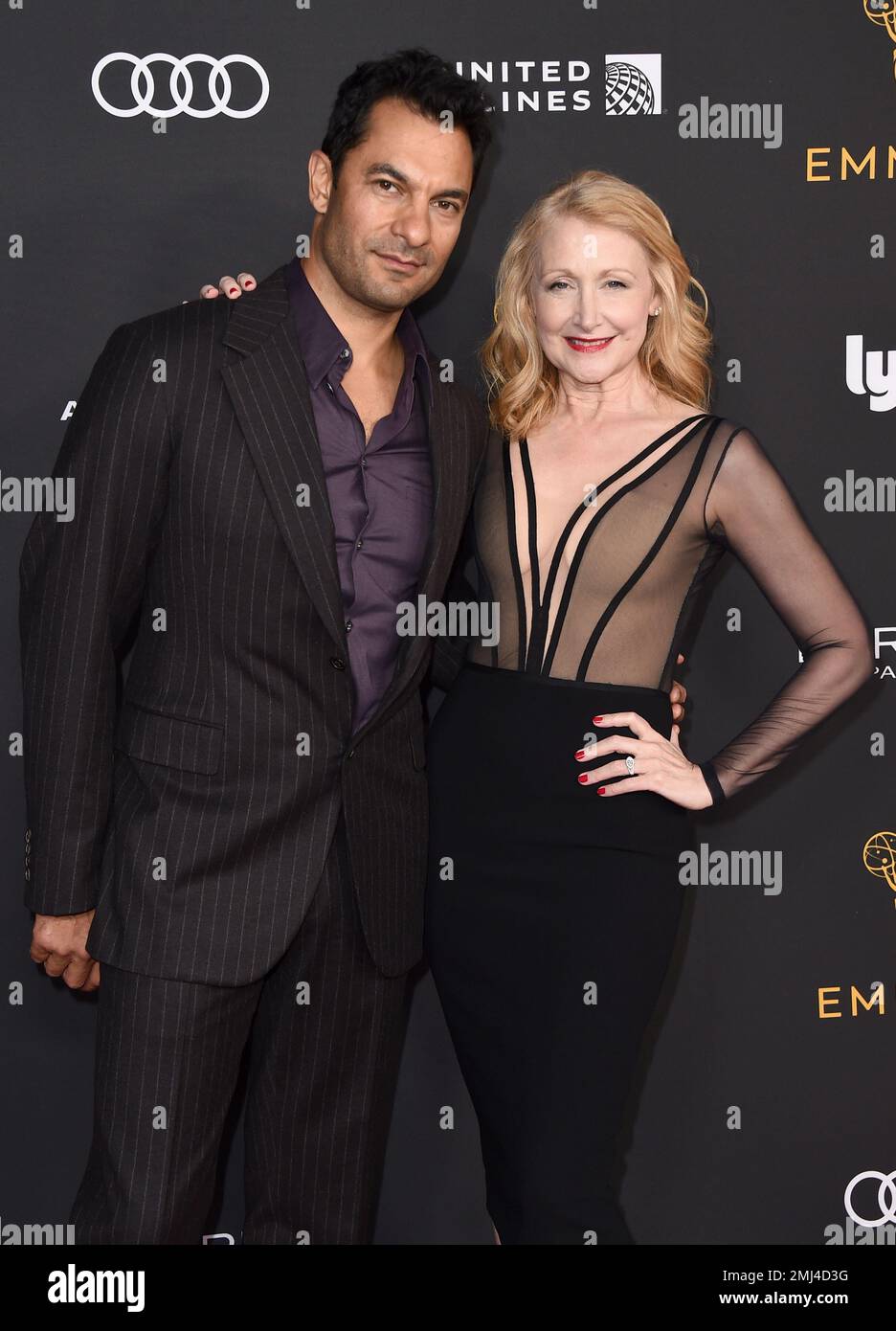 Darwin Shaw, left, and Patricia Clarkson arrive at the 2019 Performers ...