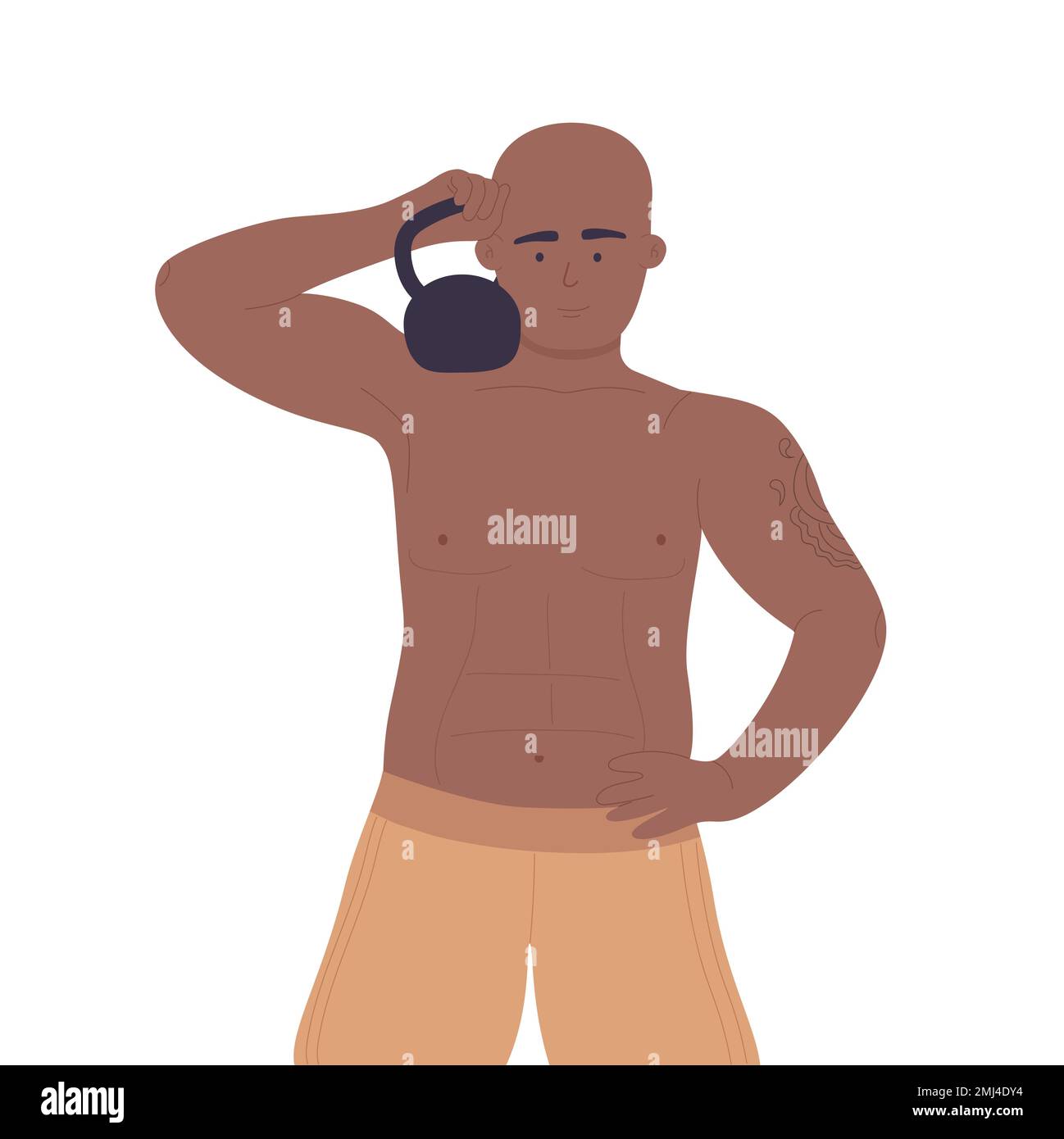 Sport man weight lifting. Gym workout program, fitness training vector ...