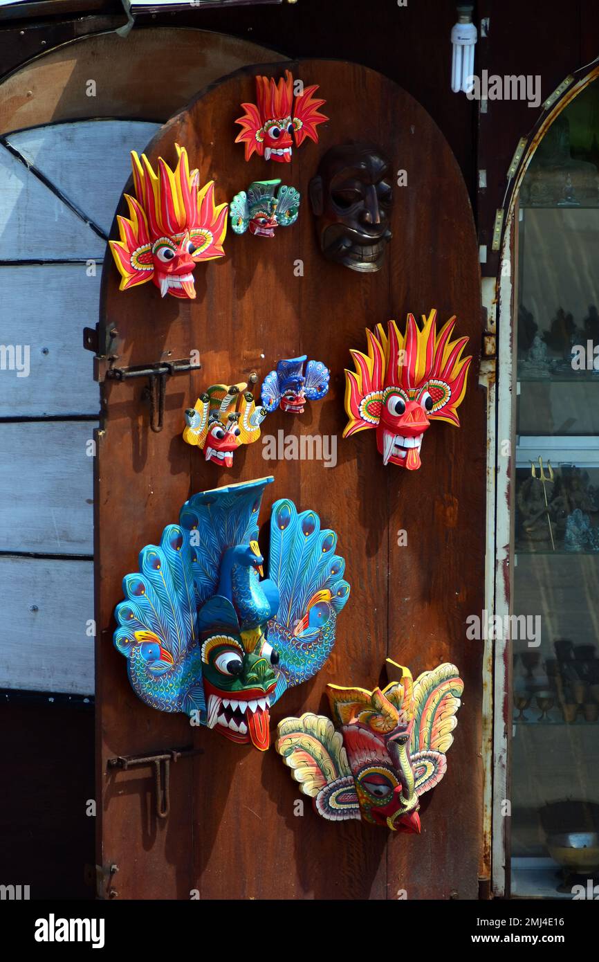 traditional carved wooden masks, Galle Fort, Galu Kotuwa, Kālik Kōṭṭai ...