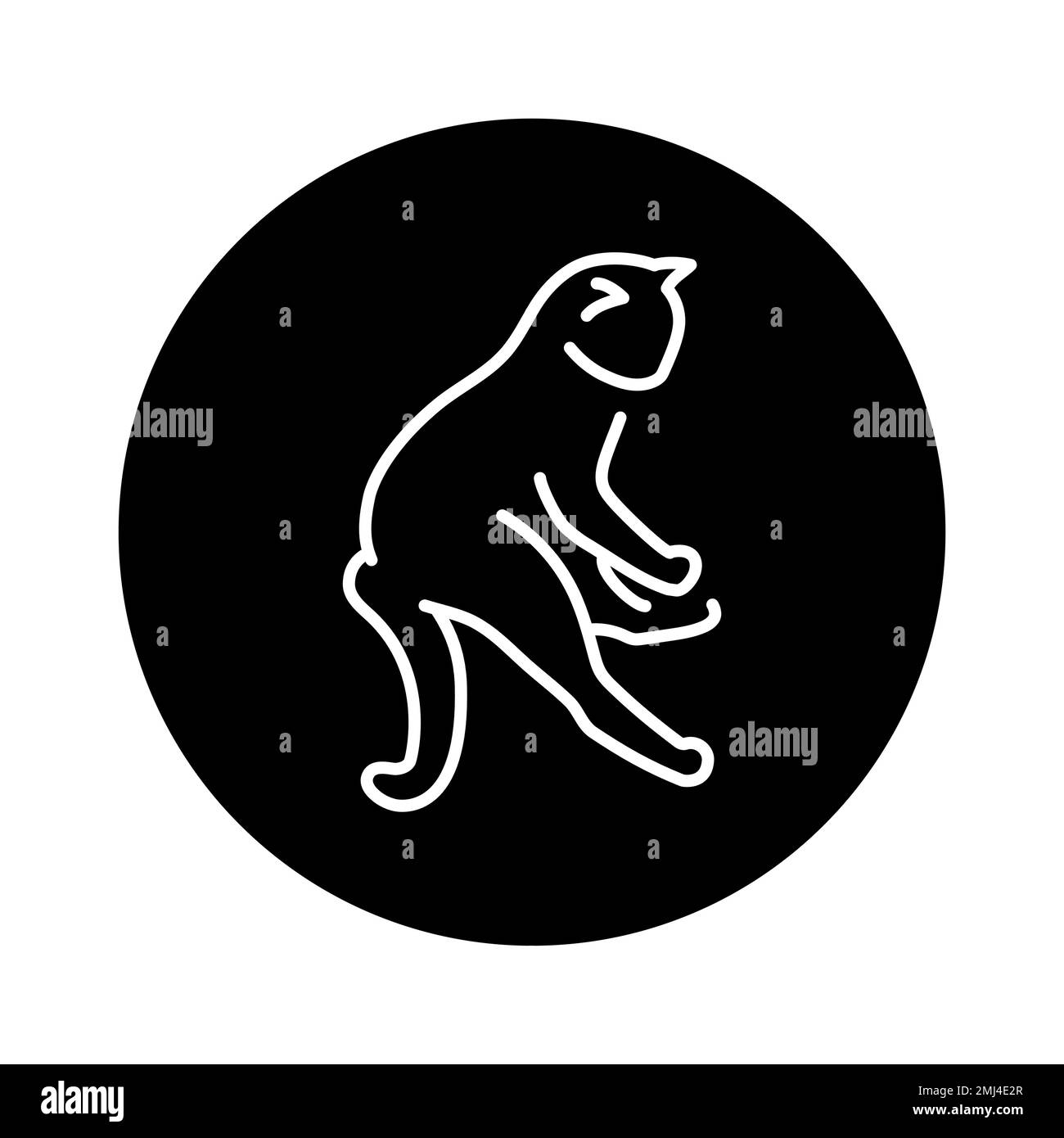 Happy cat standing color line icon. Pictogram for web page, mobile app ...