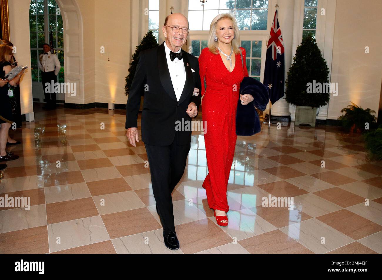 Commerce Secretary Wilbur Ross, left, and wife Hilary Geary Ross arrive ...