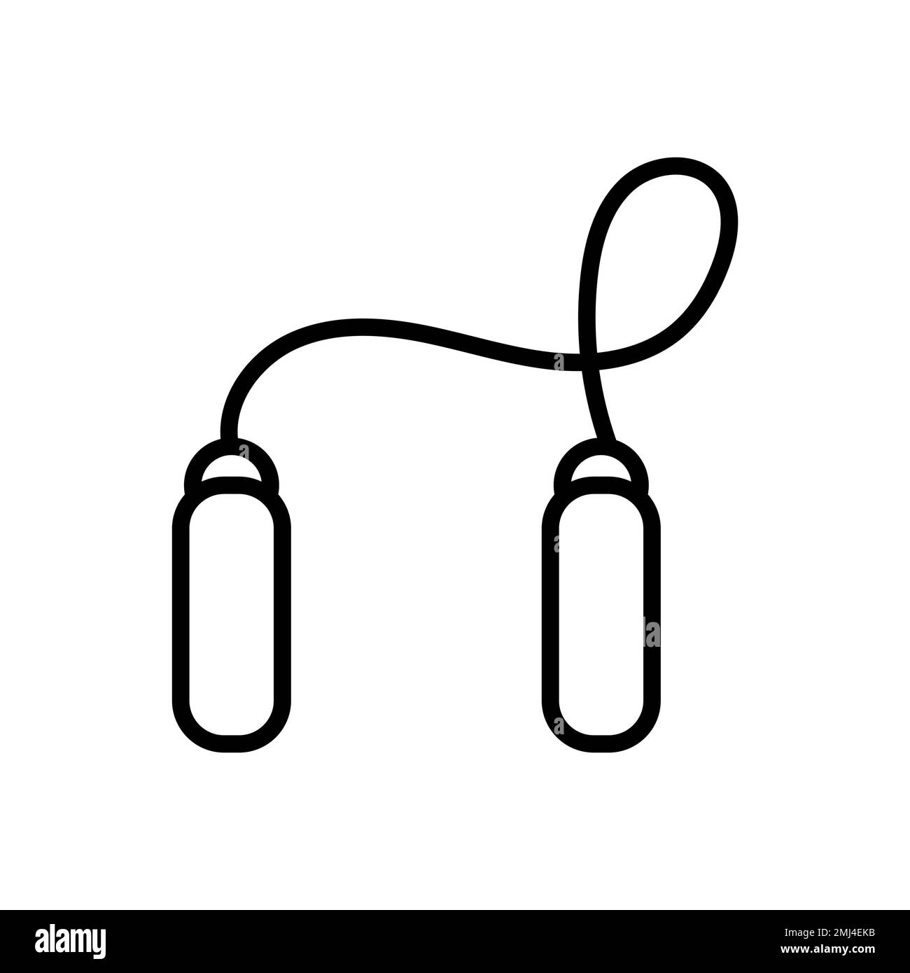 Jump rope icon line isolated on white background. Black flat thin icon ...