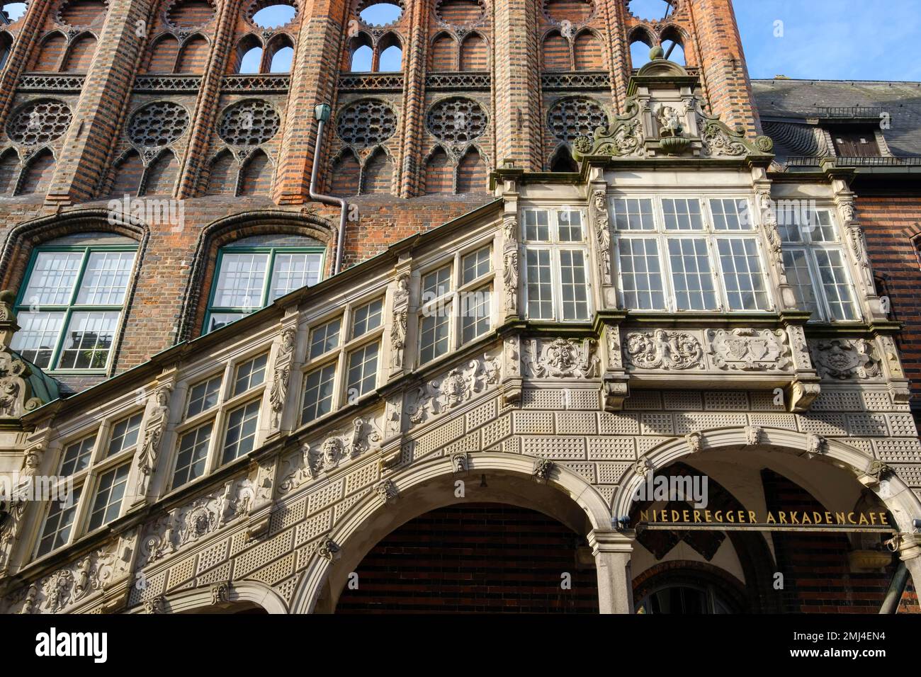 Renaissance Staircase at the Town Hall, Brick Gothic, Luebeck, UNESCO ...